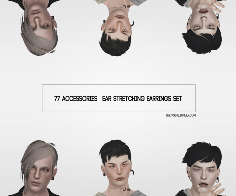 77 Accessories -Ear Stretching earrings set by The77sim3 - SimsDay