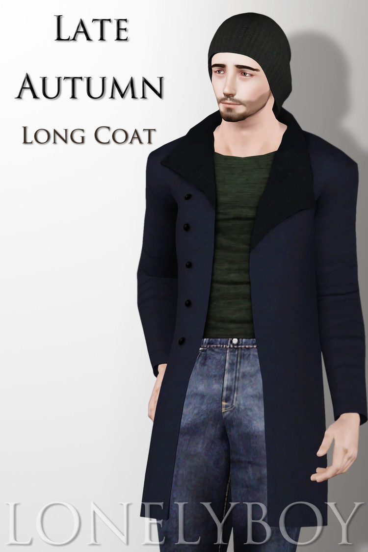[lonelyboy] TS3 Late Autumn Long Coat by happylifesims - SimsDay