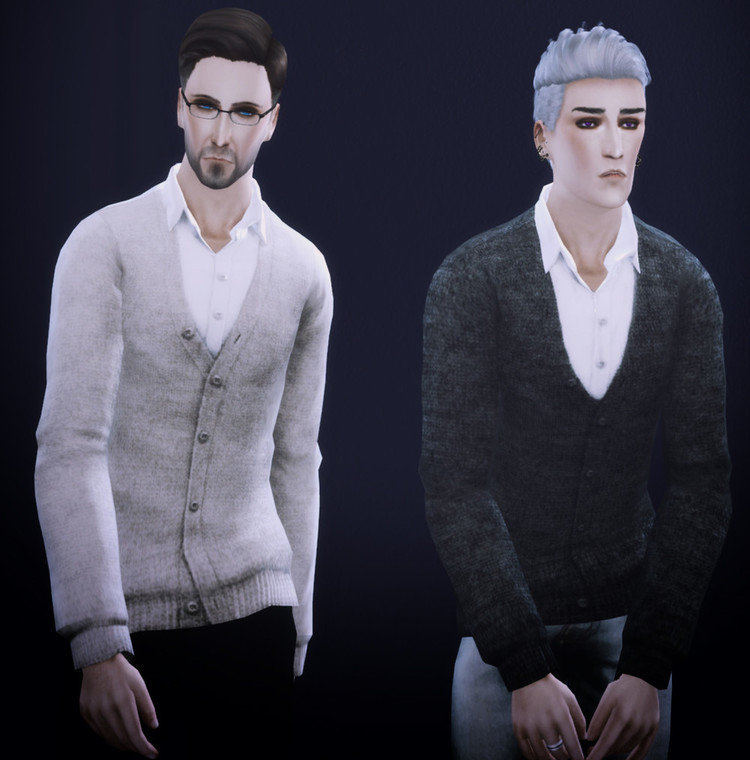 Male short cardigans by Belakor - SimsDay