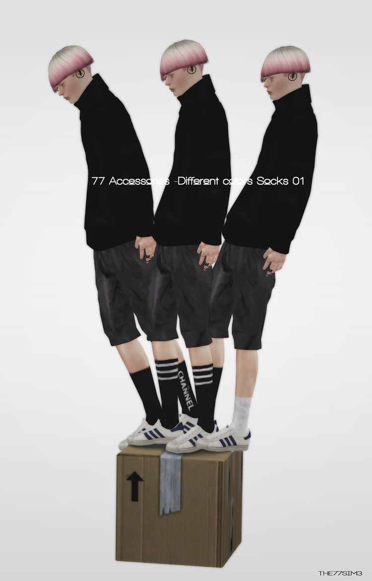 77 Accessories -Different colors Socks 01 by The77sim3 - SimsDay