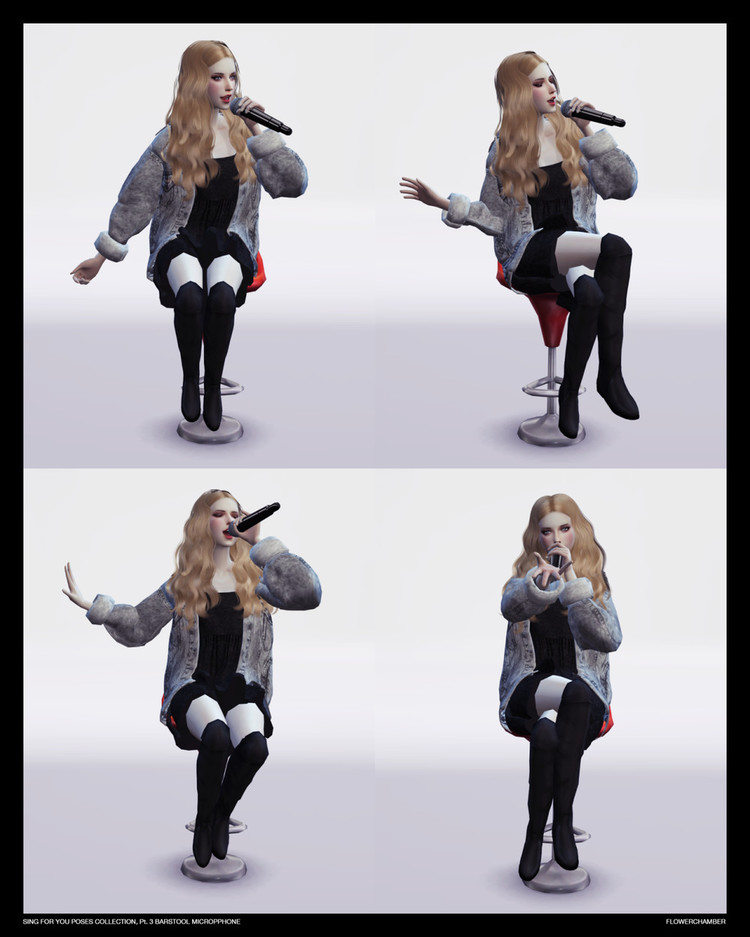 SING FOR YOU Poses collection, pt.3: Barstool Microphone. by simsday ...