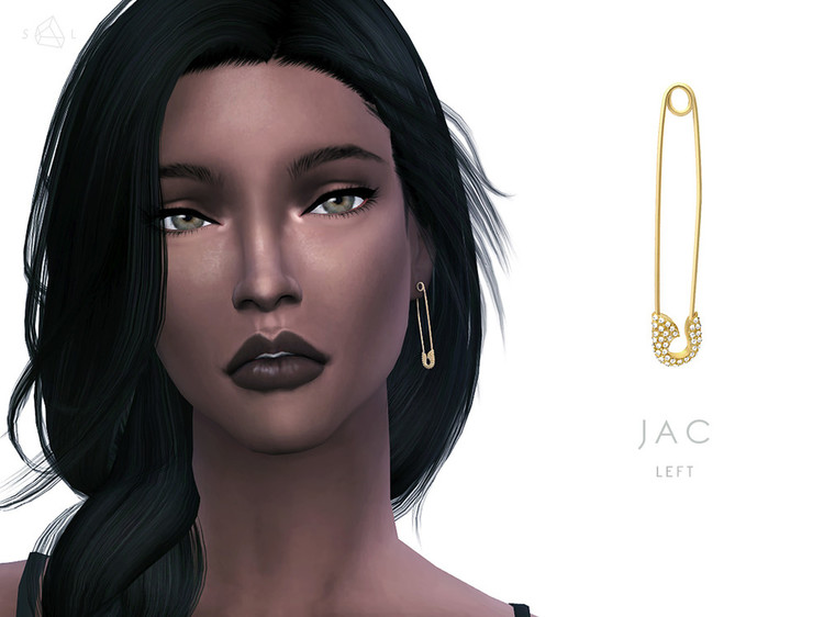 Safety Pin Earring & Necklace by simsday - SimsDay